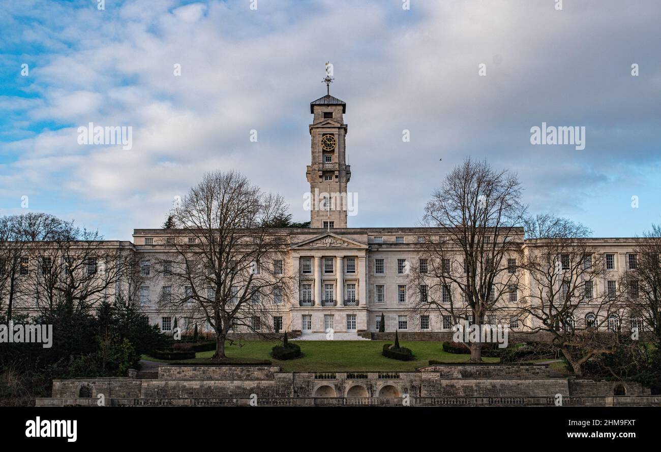 Trent Building viewed across the lake at Highfields Park, University of ...