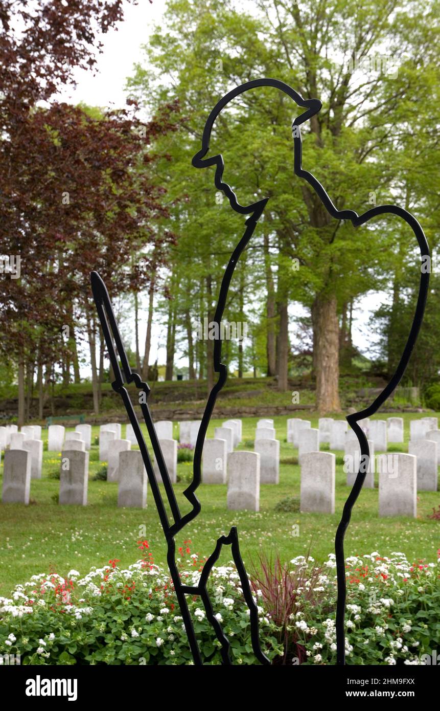 Soldier Metal Frame in Canadian Army Cemetery in the Summer Vertical ...