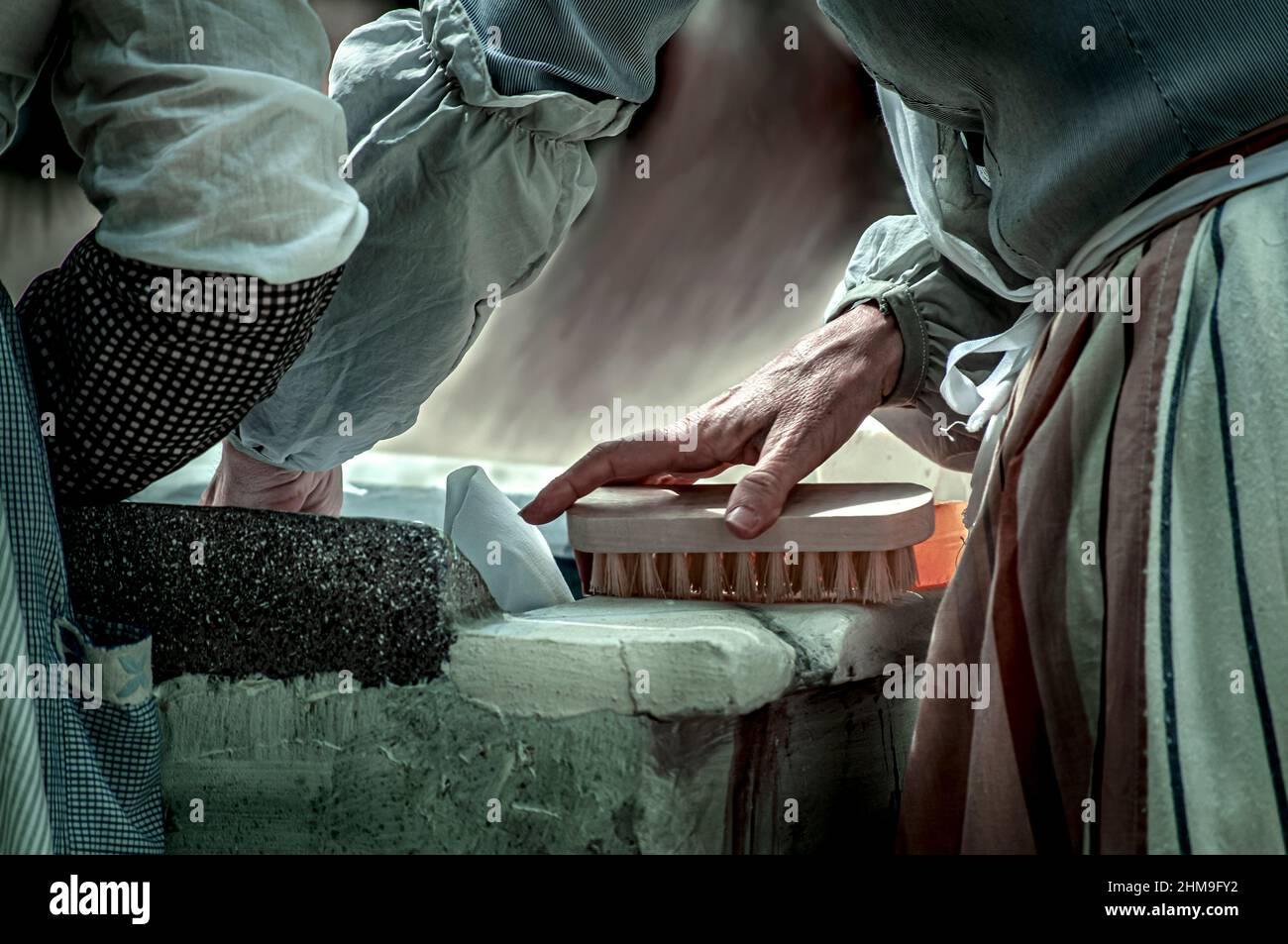 Hand washing clothes 1800s hi-res stock photography and images - Alamy