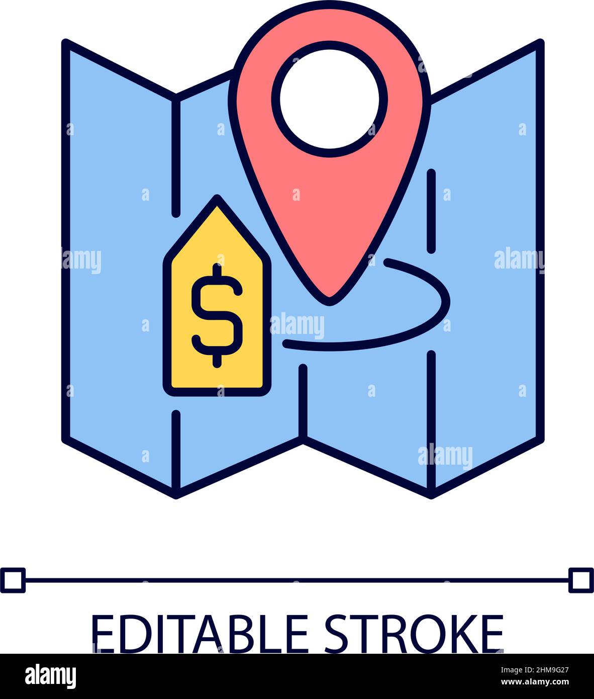 Land selling RGB color icon Stock Vector Image & Art - Alamy