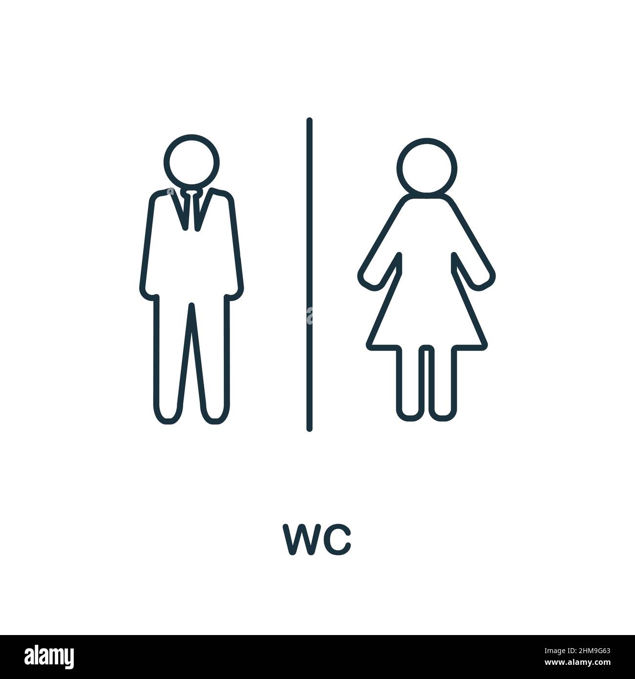 Wc icon. Line element from restaurant collection. Linear Wc icon sign ...