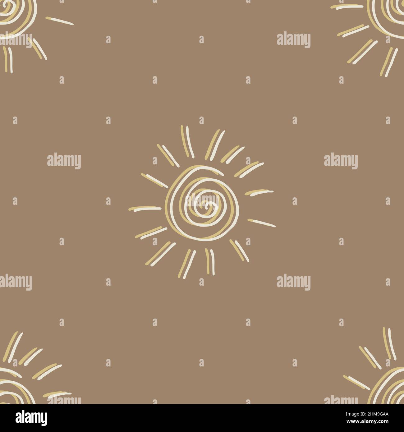Gender neutral sunshine seamless vector background. Simple whimsical ...