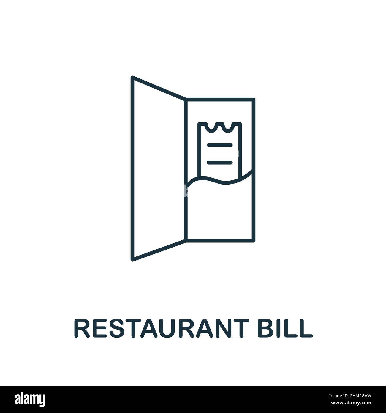 Restaurant Bill icon. Line element from restaurant collection. Linear ...