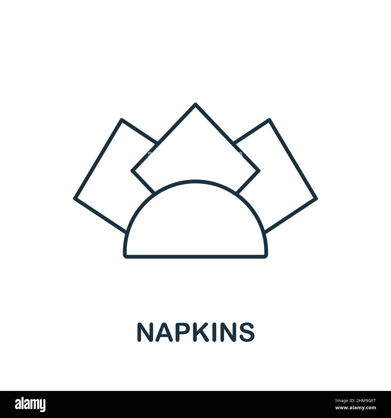 Napkins icon. Line element from restaurant collection. Linear Napkins ...