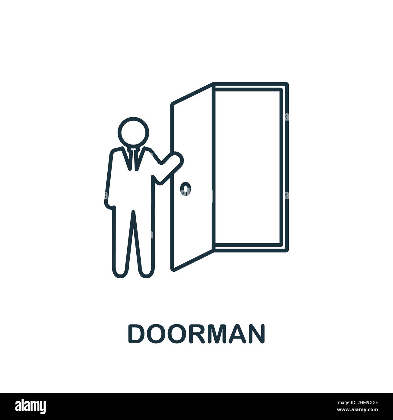 Doorman icon. Line element from restaurant collection. Linear Doorman ...