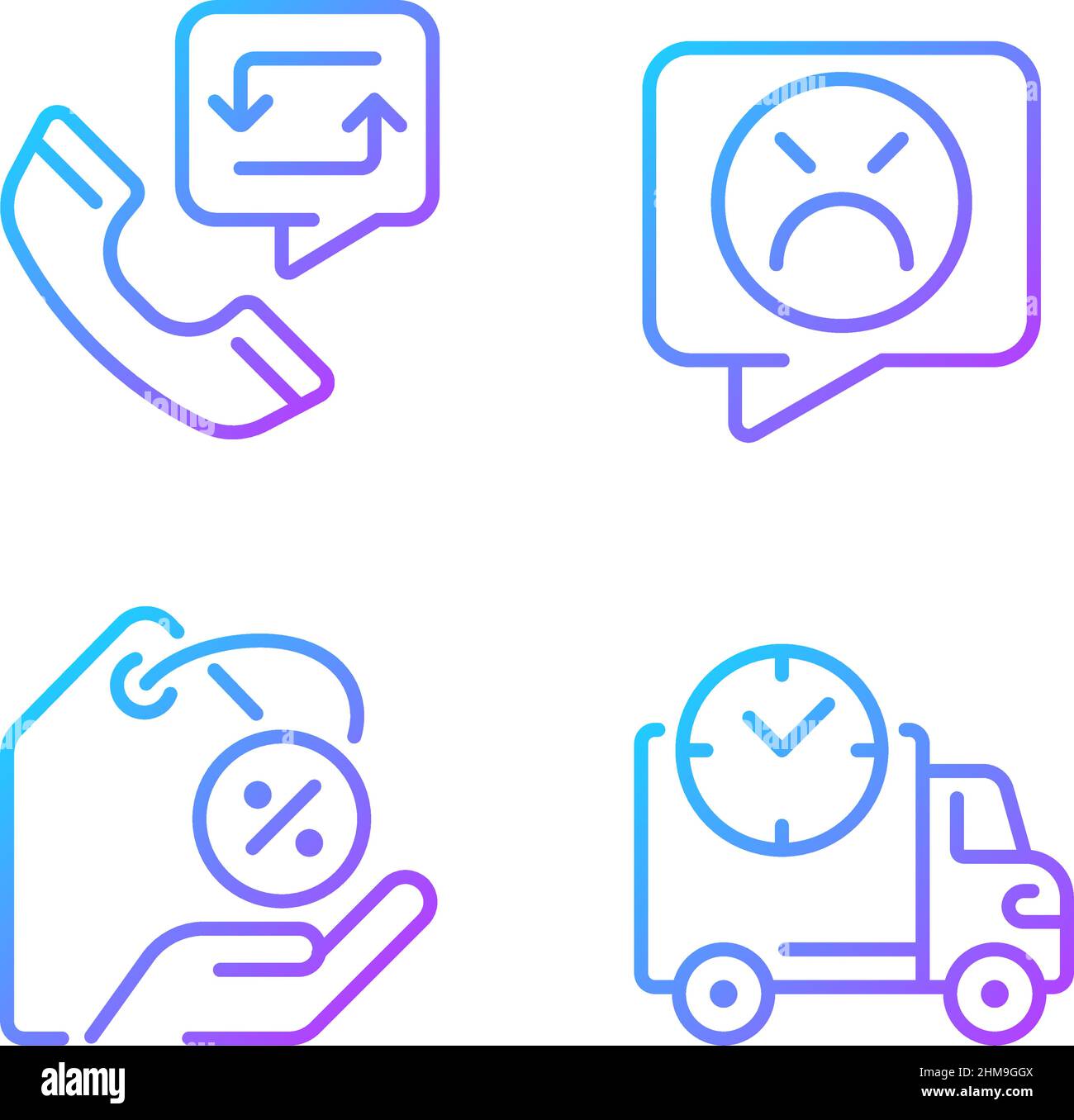 Customer support linear icons Cut Out Stock Images & Pictures - Alamy