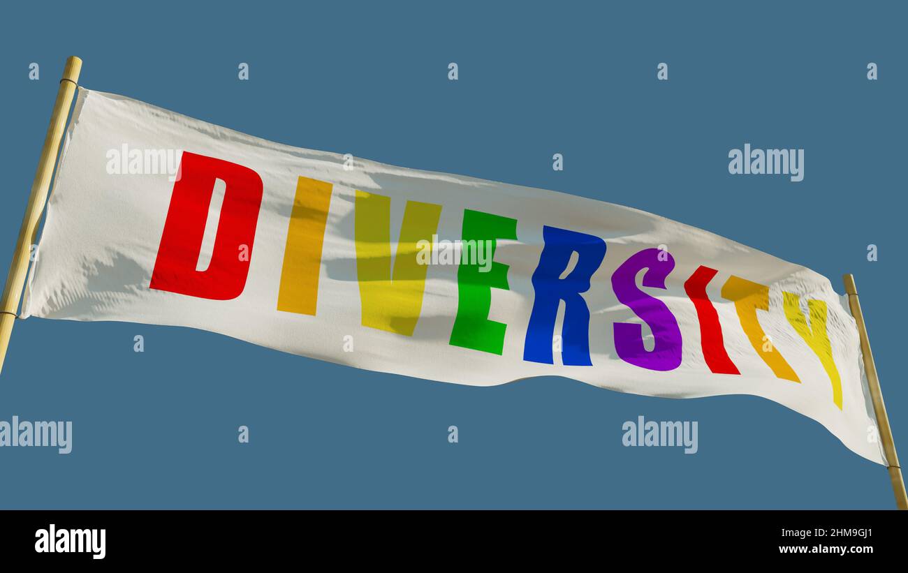 Diversity transparency sign on blue sky backdrop, isolated - object 3D ...