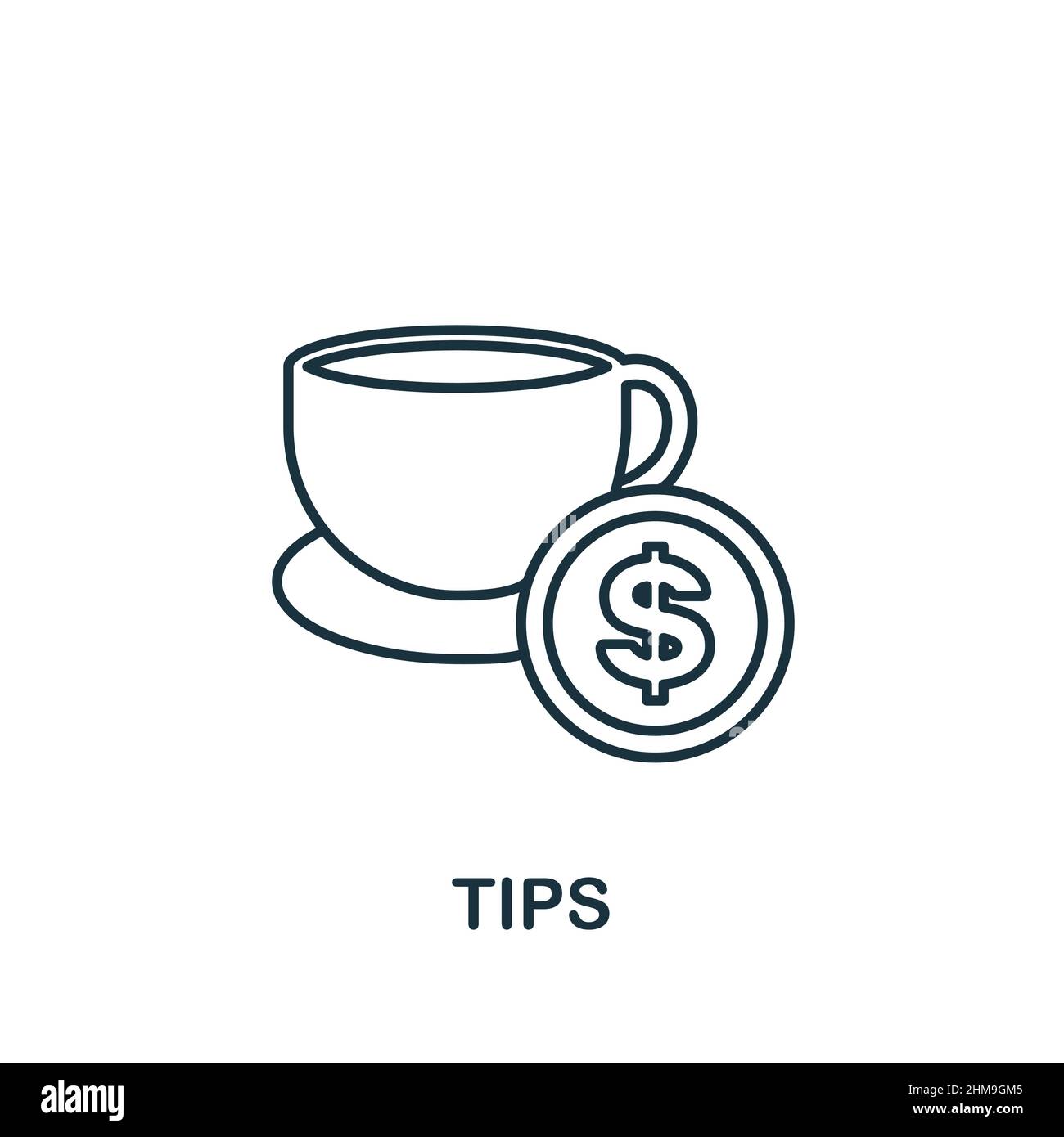 Tips icon. Line element from restaurant collection. Linear Tips icon ...
