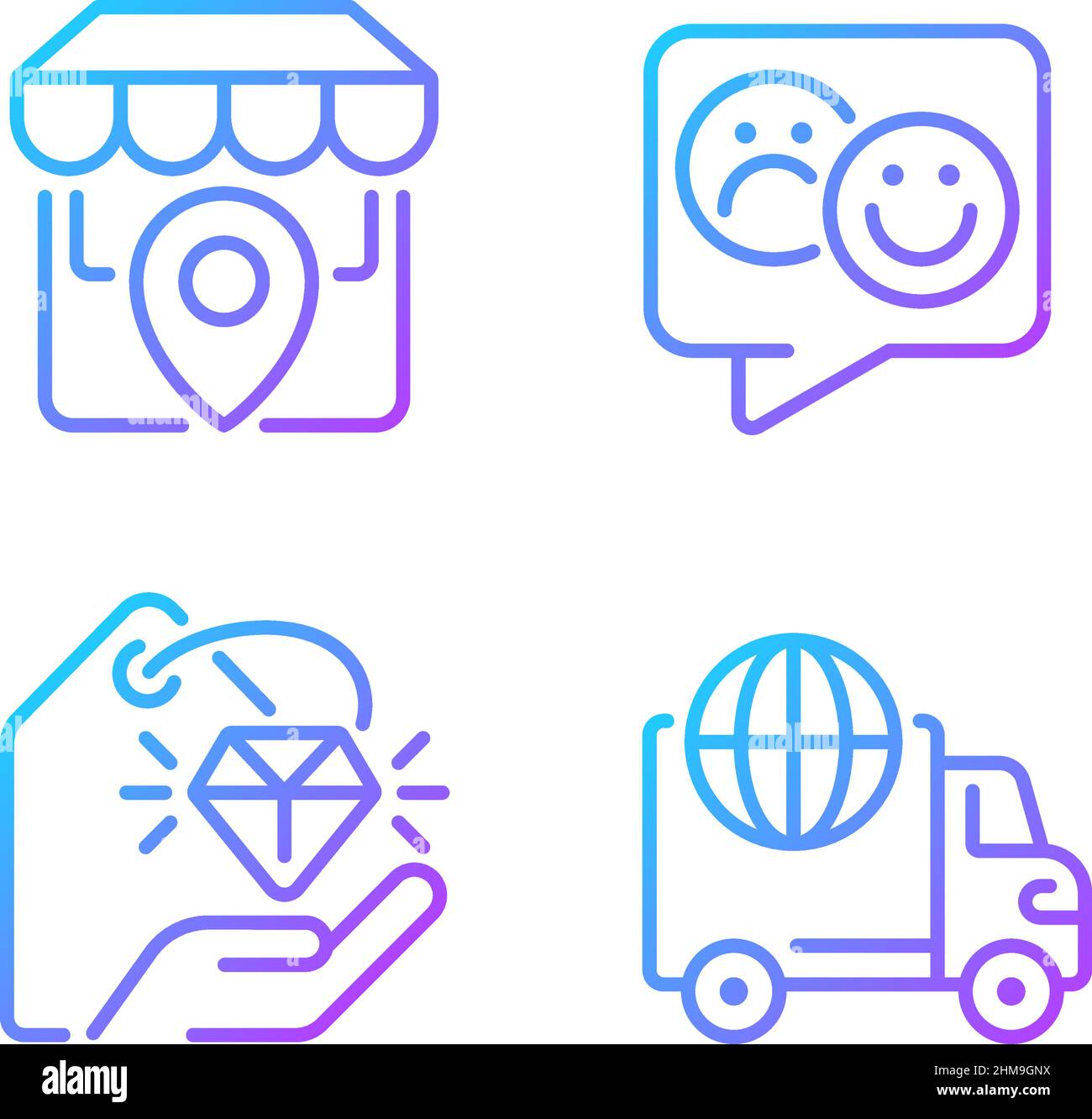 Shopping Gradient Linear Vector Icons Set Stock Vector Image And Art Alamy