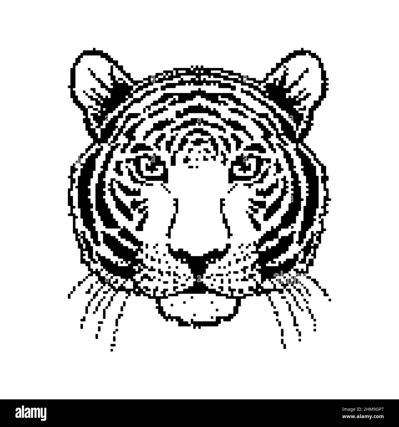 Tiger head with bitmap effect Stock Vector Image & Art - Alamy