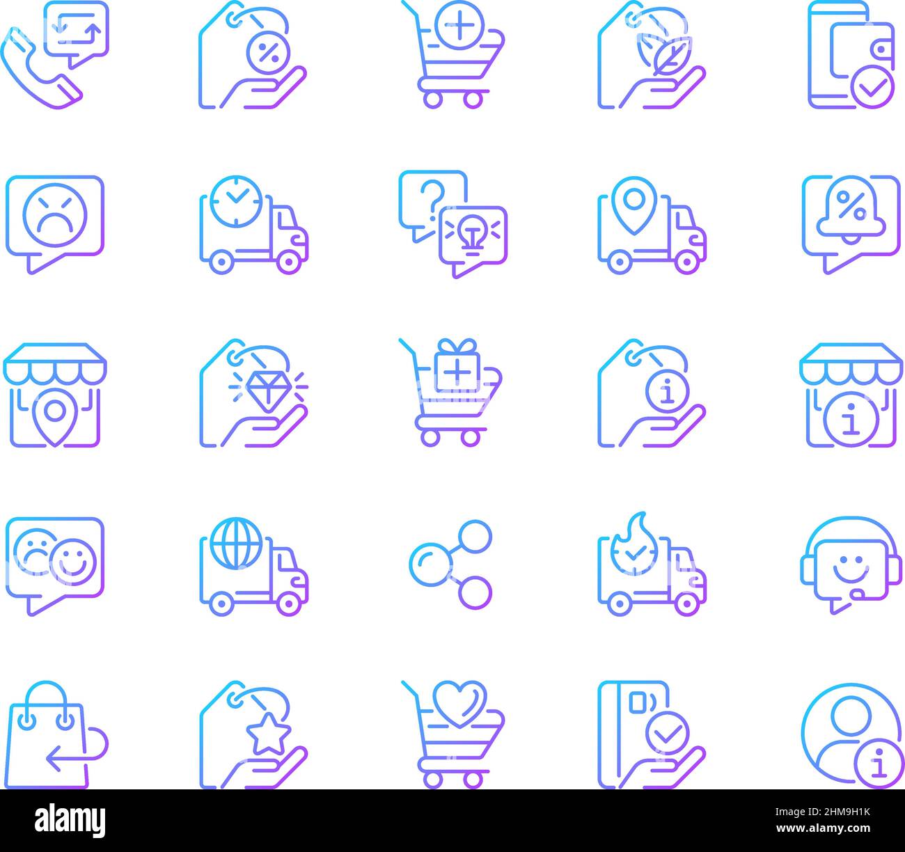 Online shopping gradient linear vector icons set Stock Vector Image & Art - Alamy