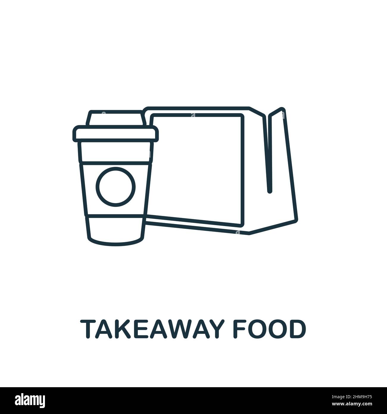 Takeaway Food icon. Line element from restaurant collection. Linear ...