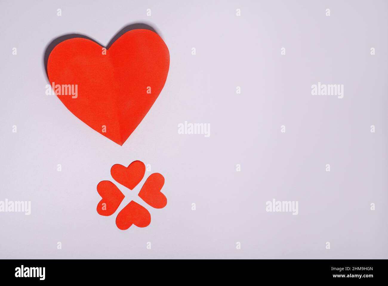 Red heart and small hearts Stock Photo - Alamy