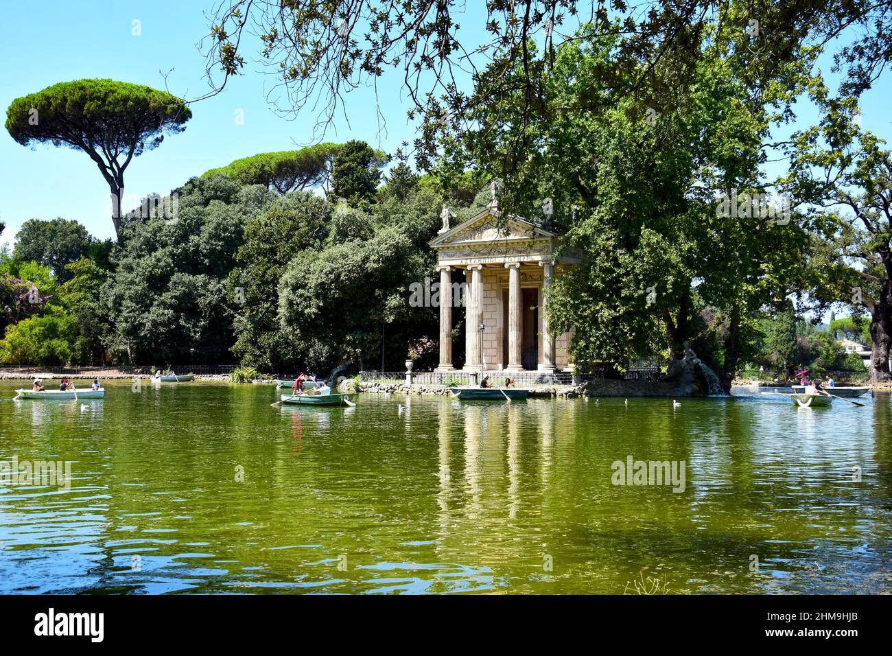 temple by the lake in Rome Stock Photo - Alamy
