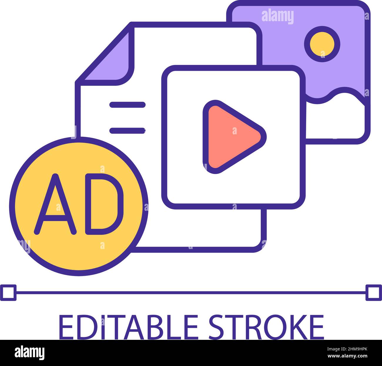 Visual content SEO optimization RGB color icon Stock Vector Image & Art ...