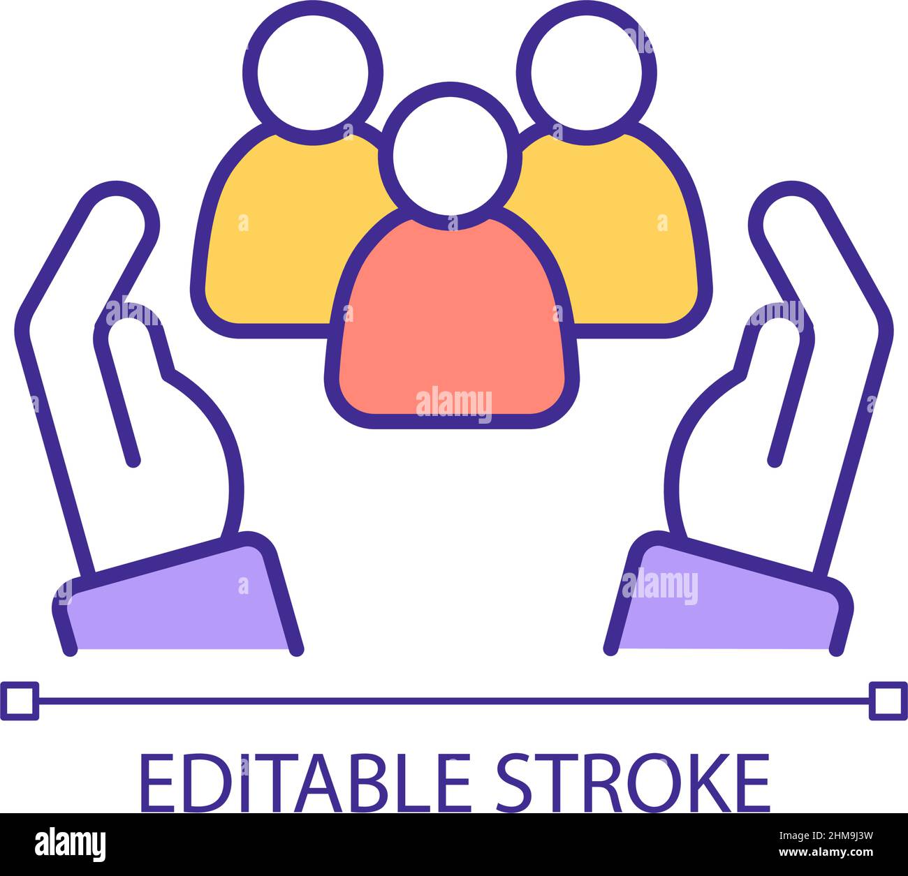 Social protection of vulnerable group RGB color icon Stock Vector Image ...