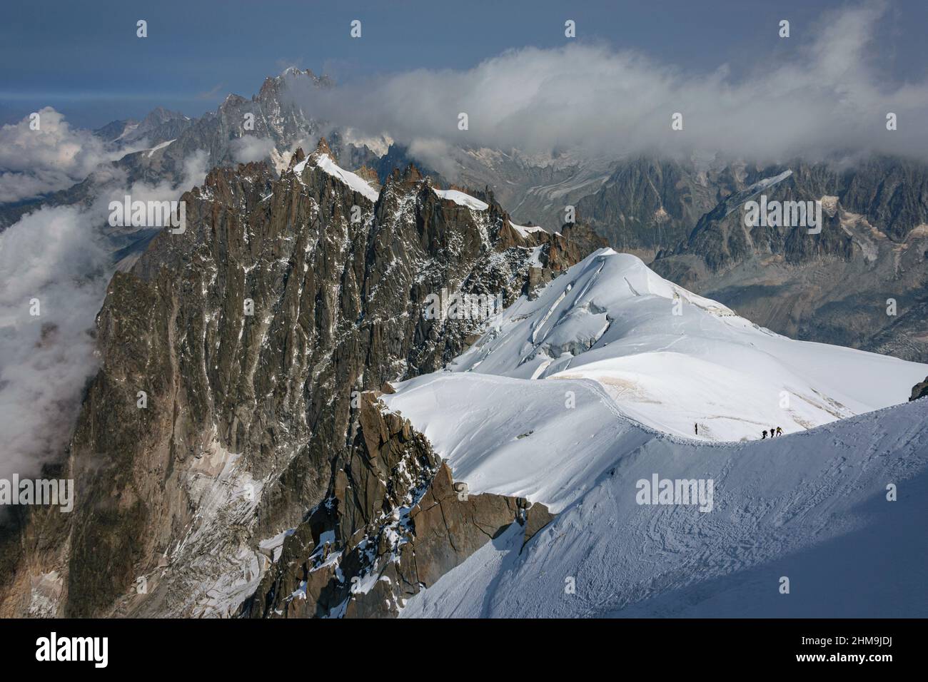 Climbing to the Aiguille du Midi viewing platform above Chamonix ... Climbing to the Aiguille du Midi viewing platform above Chamonix ...