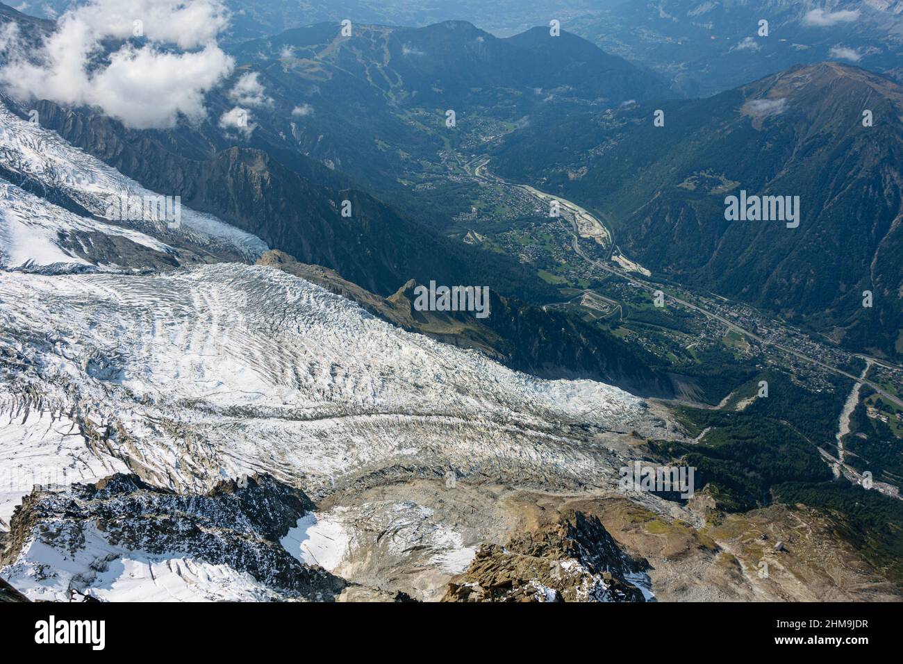 Views of the tongue of the Bosson Glacier near Chamonix, viewed from ...