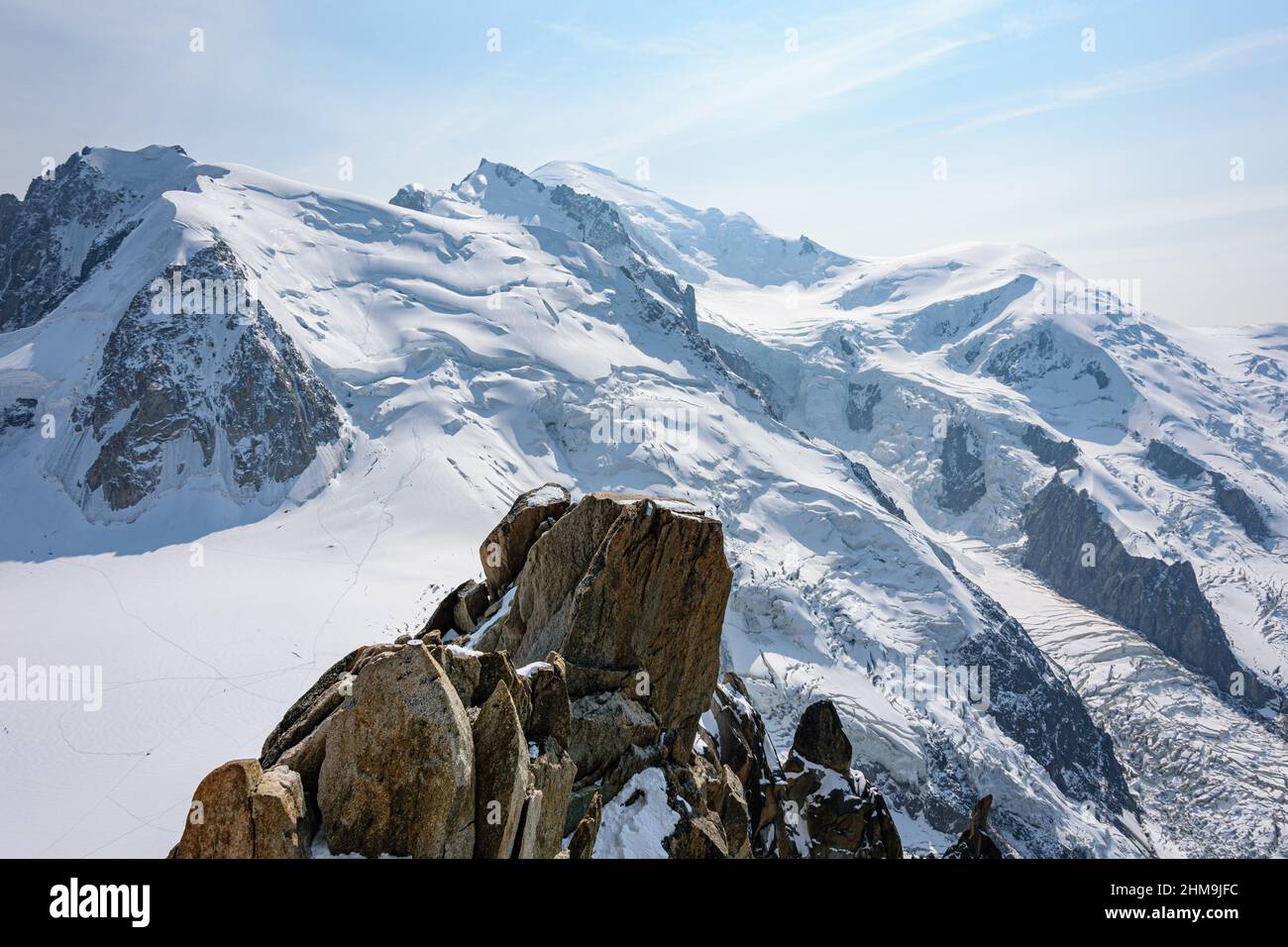 Alpine views from Aiguille du Midi viewing platform above Chamonix ...