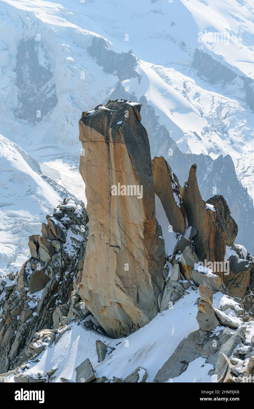 Alpine views from Aiguille du Midi viewing platform above Chamonix ...