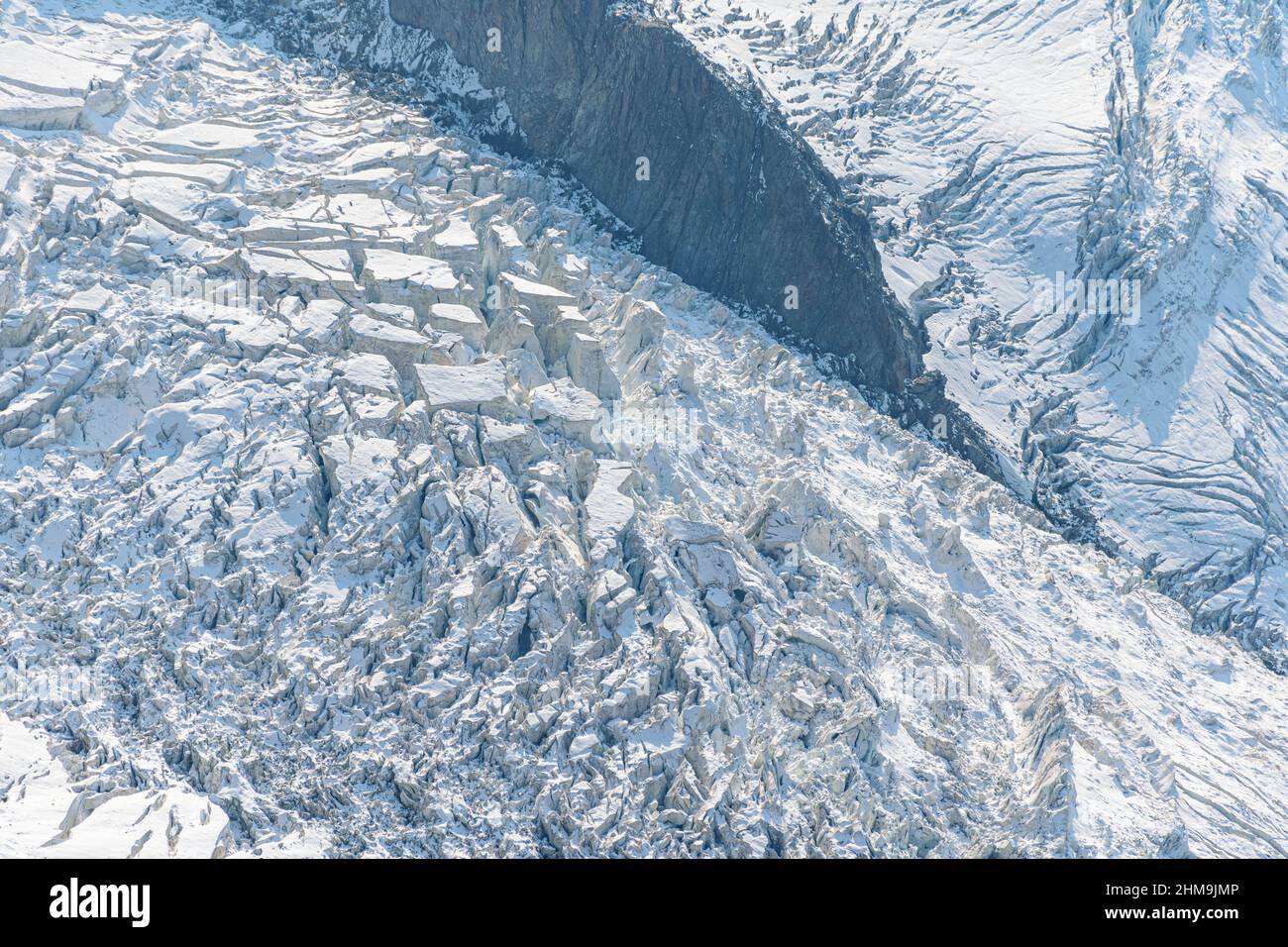 Ice crevasses on the Bosson Glacier under Mont Blanc Stock Photo - Alamy