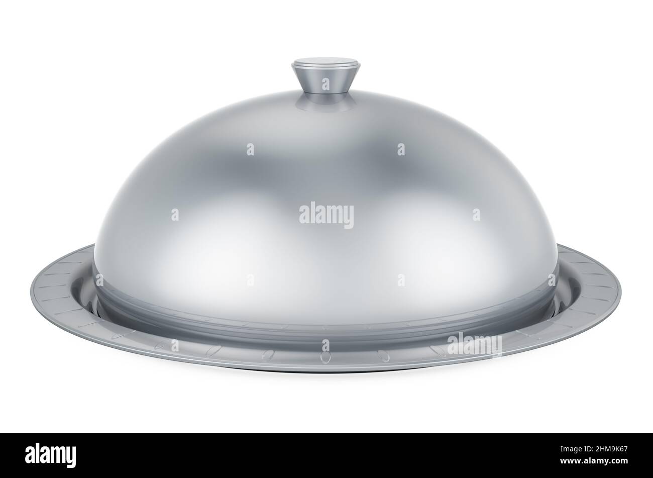 Stainless Steel Restaurant Cloche, Tableware Cover. 3D rendering ...