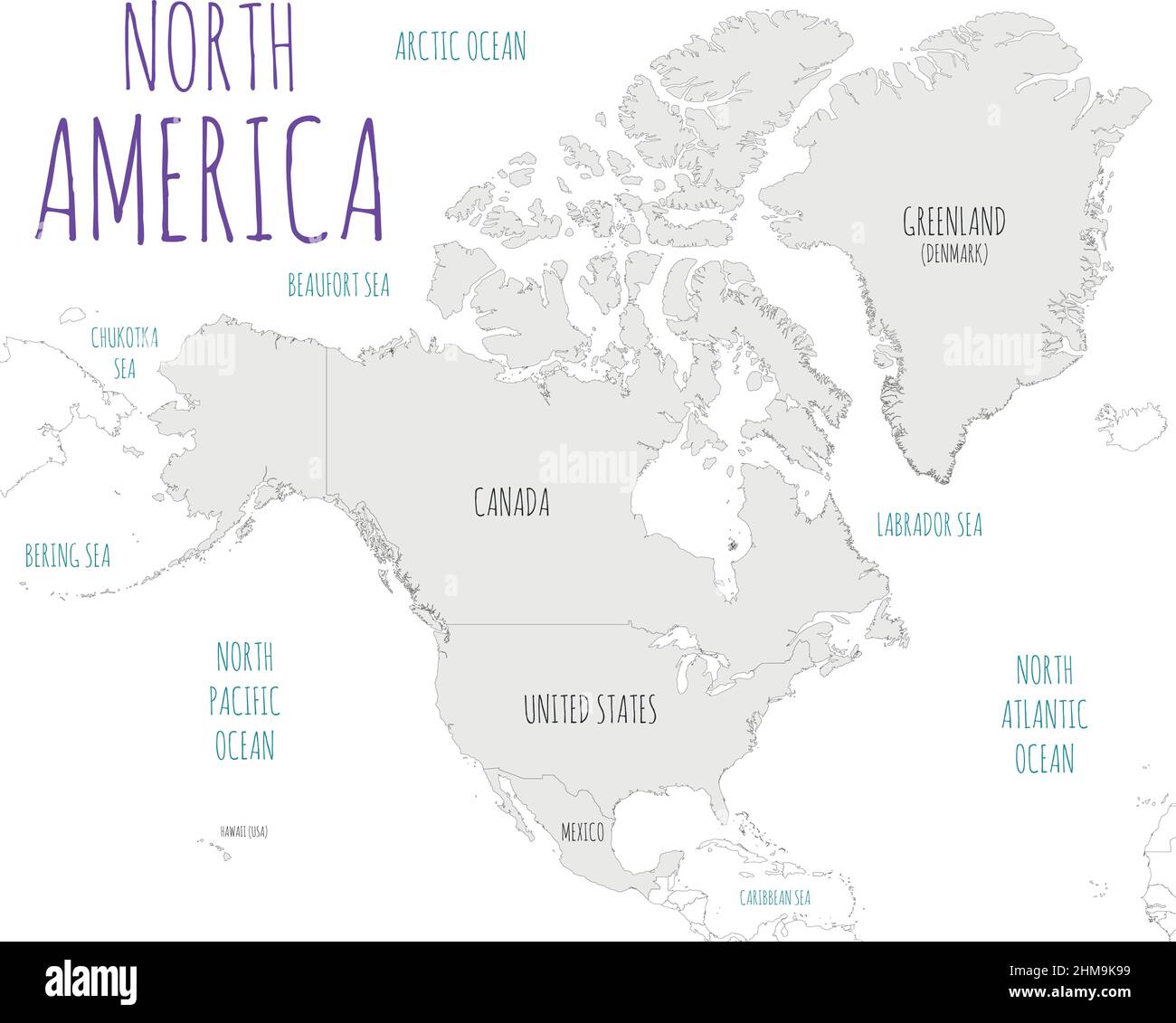 Political North America Map vector illustration isolated in white ...