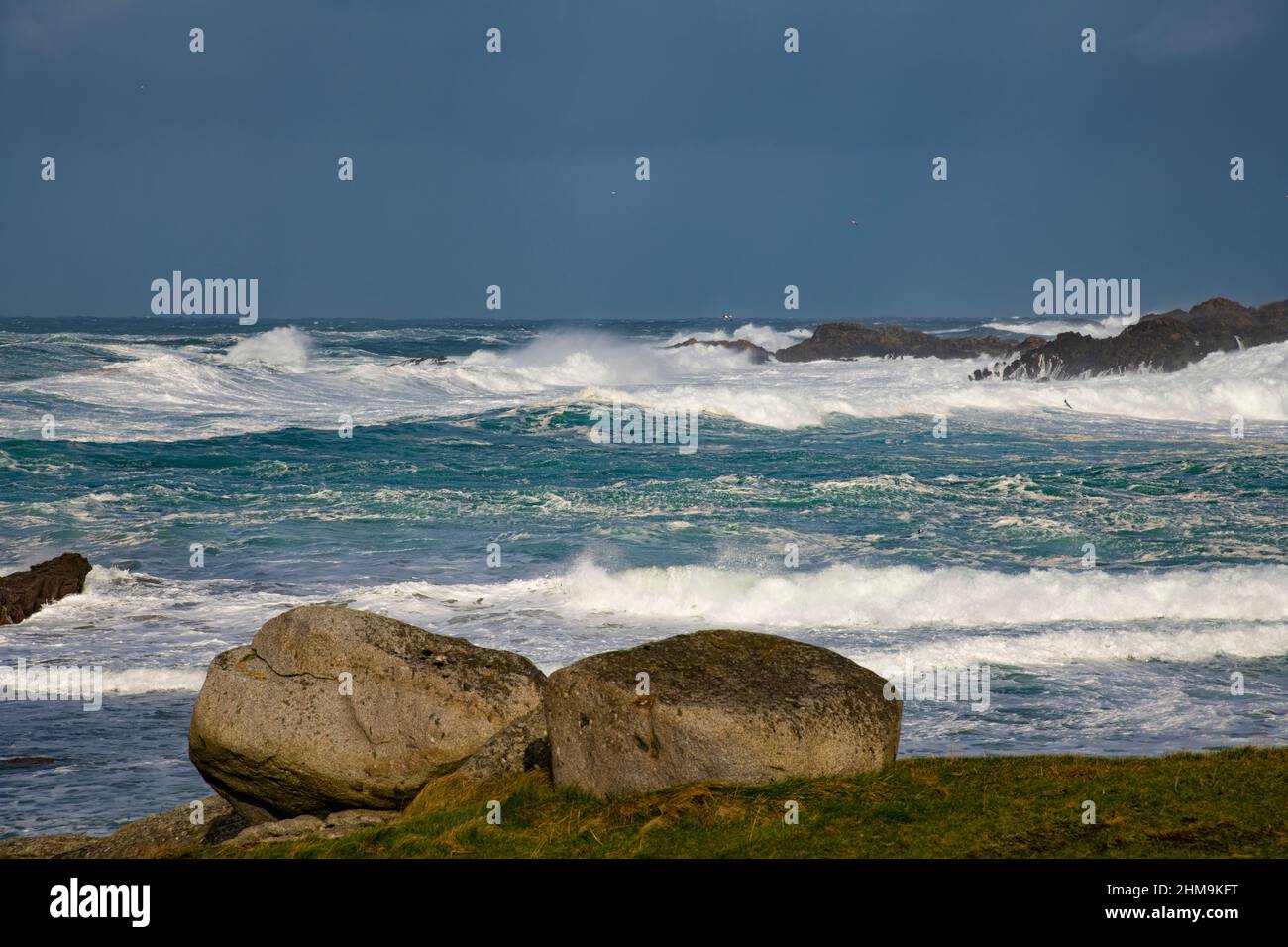 Wild Winter storm on the Wild Atlantic Way in Rosguill Donegal Ireland ...