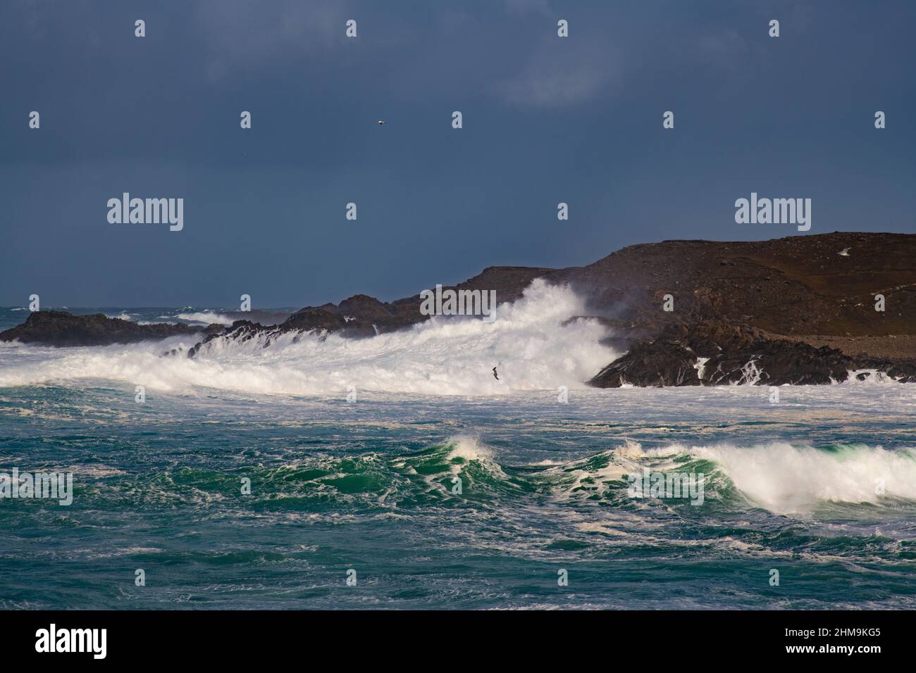 Wild Winter storm on the Wild Atlantic Way in Rosguill Donegal Ireland ...