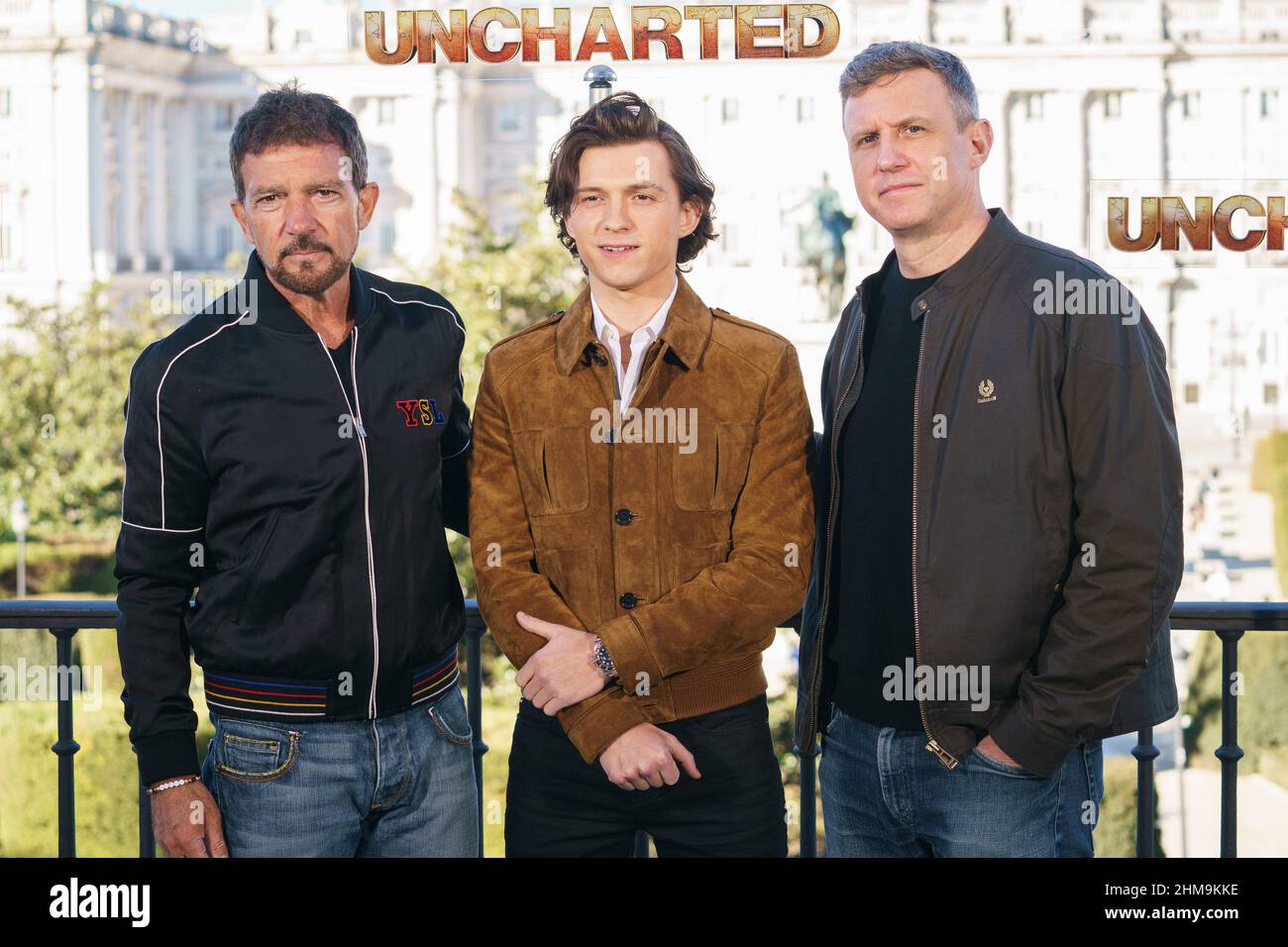 Director Ruben Fleischer (L), actor Tom Holland (C) and actor Antonio ...