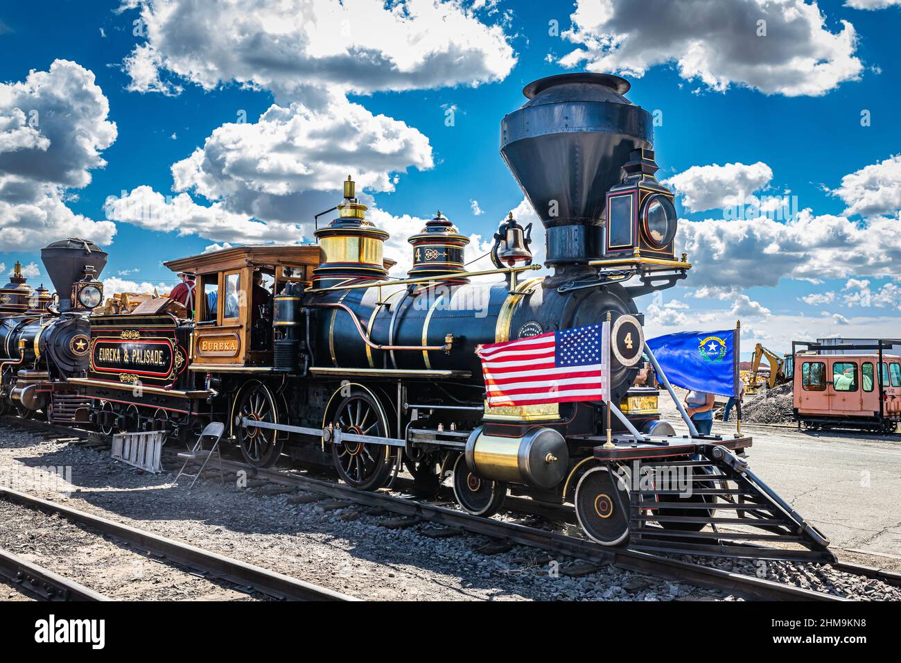 Antonito, CO - August 23, 2021: Wood burning Baldwin steam locomotive ...