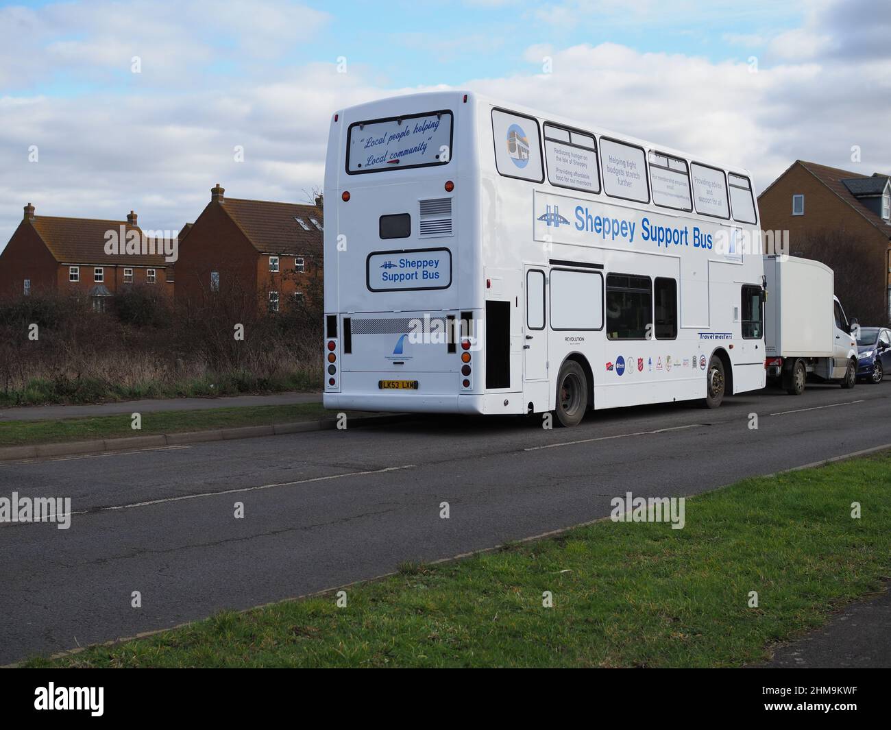 Sheerness, Kent, UK. 8th Feb, 2022. The 'Sheppey Support Bus' seen ...