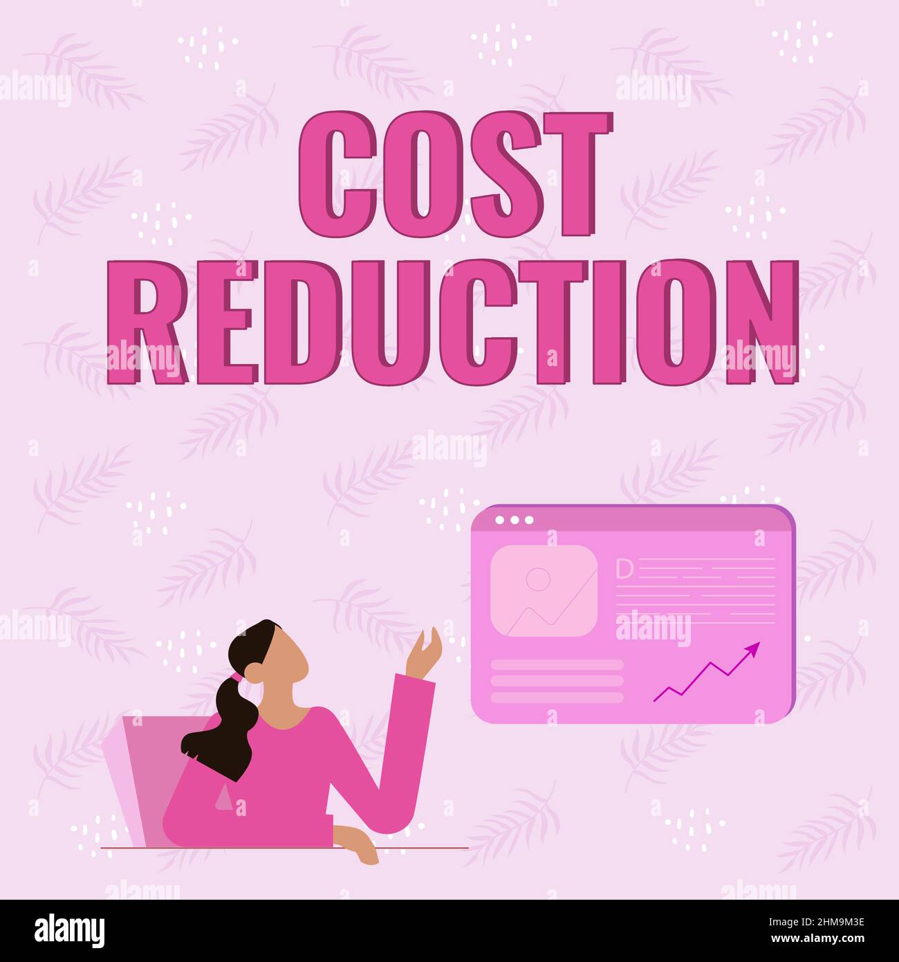 Text caption presenting Cost Reduction. Business approach process of ...