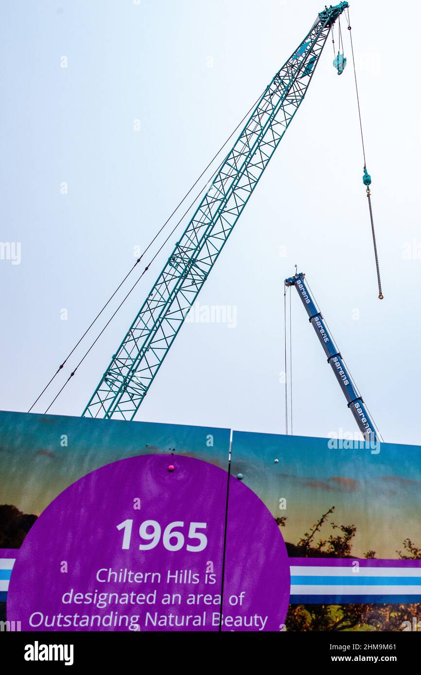 Amersham, UK. 7th February, 2022. Construction works for a vent shaft ...