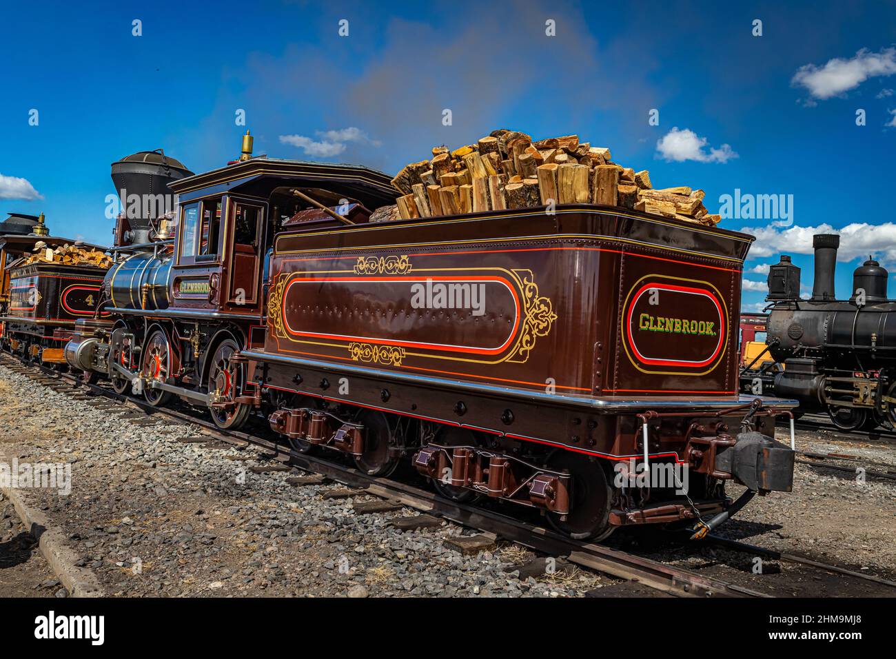 Antonito, CO - August 23, 2021: Wood burning Baldwin steam locomotive ...