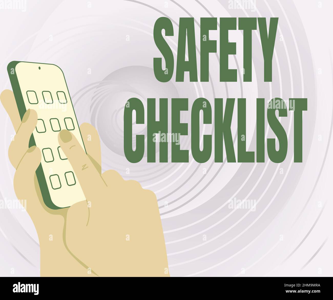 Conceptual display Safety Checklist. Internet Concept list of items you ...