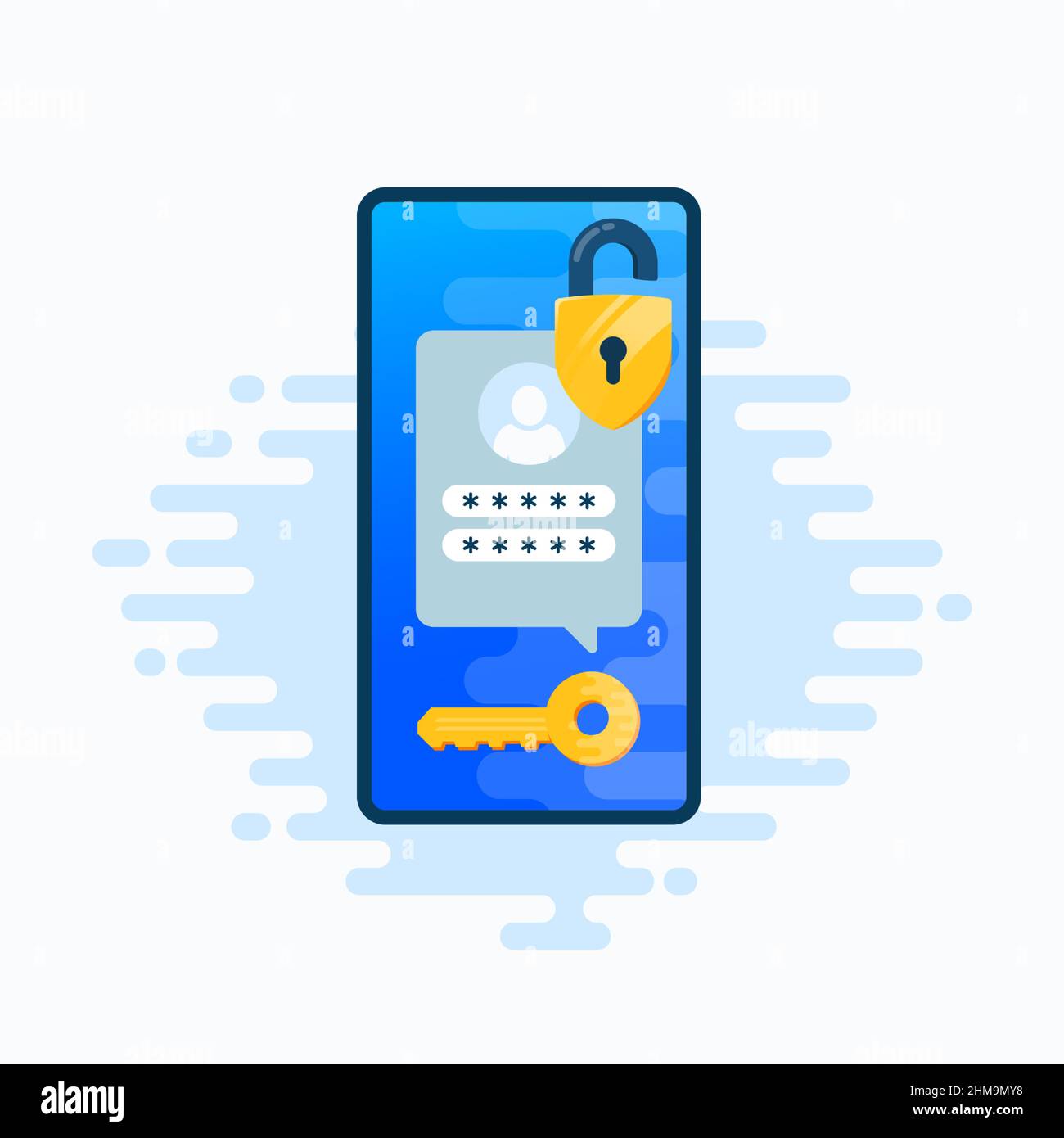 Two factor autentication security smartphone sms illustration. Login ...