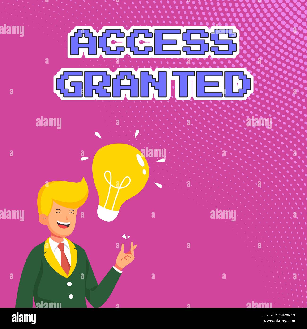 Hand writing sign Access Granted. Word Written on admittance of users ...