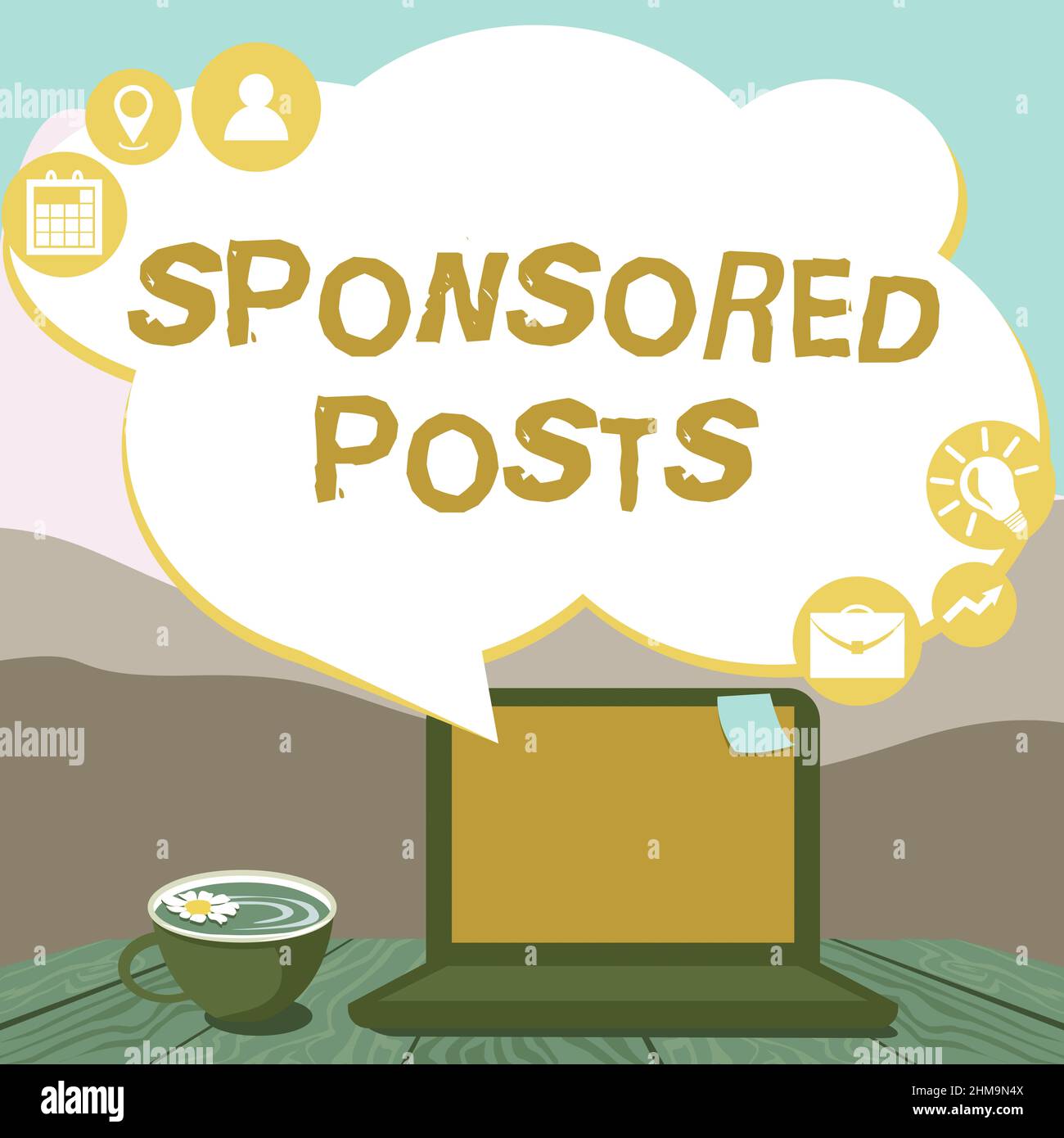 Inspiration showing sign Sponsored Posts. Business overview post that a ...