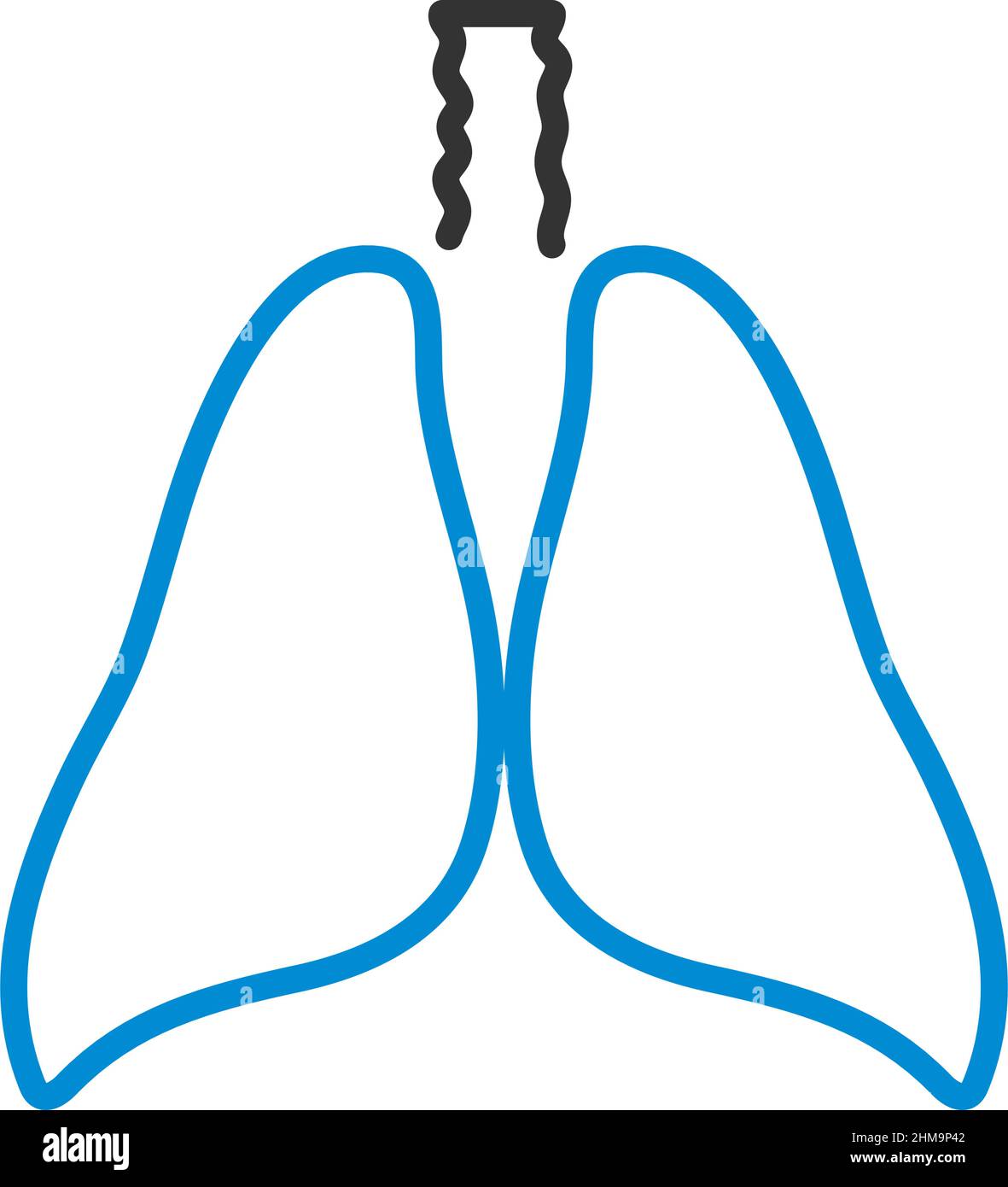Human Lungs Icon. Editable Bold Outline With Color Fill Design. Vector ...