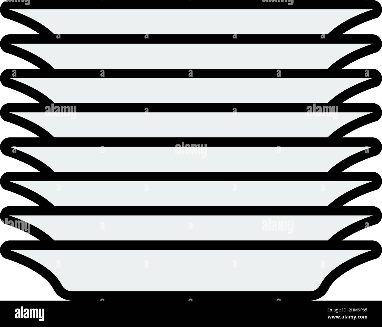 Plate Stack Icon. Editable Bold Outline With Color Fill Design. Vector ...