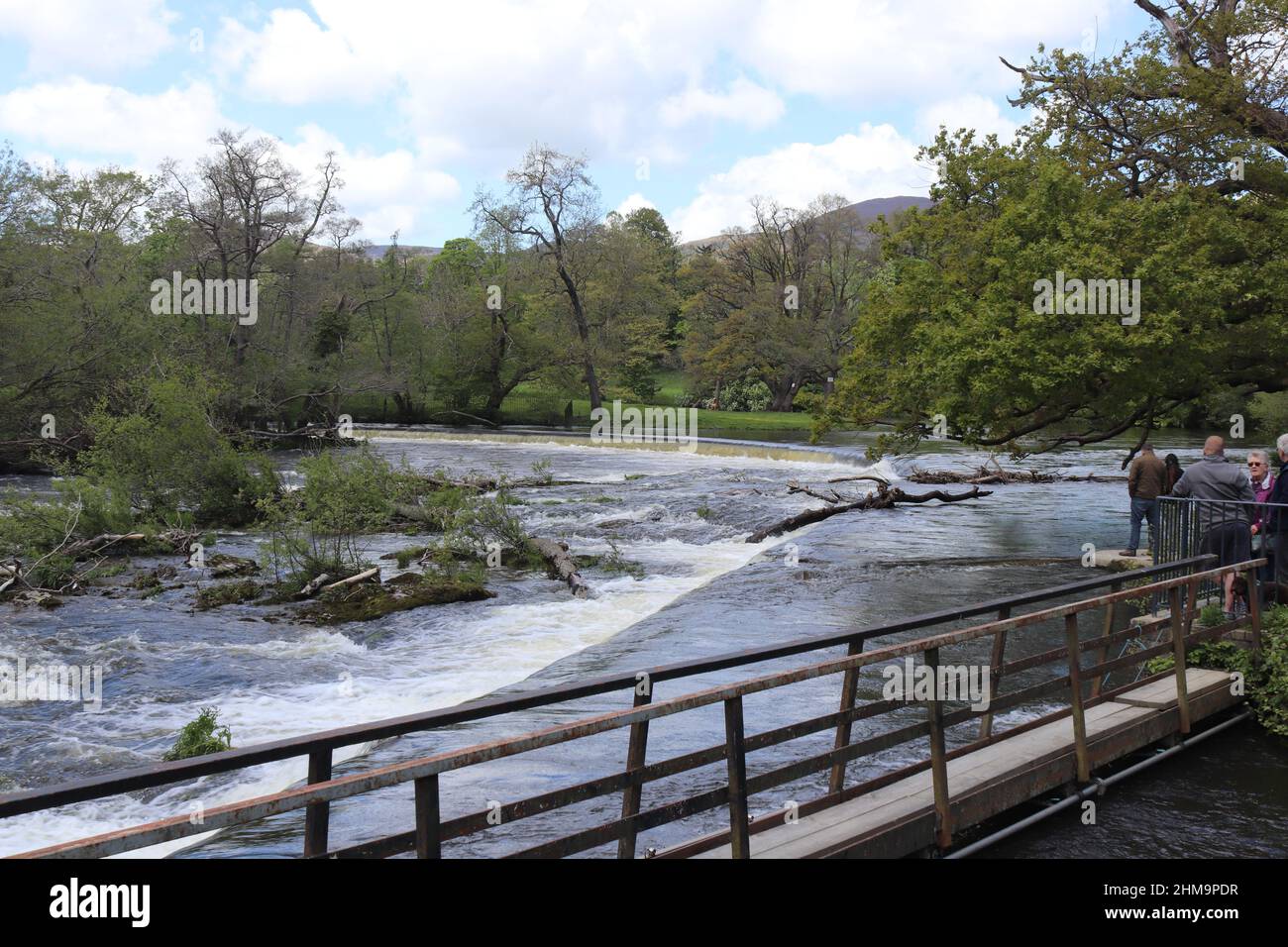 Horseshoe water falls is a weir on the river Dee near Llantysillio hall ...