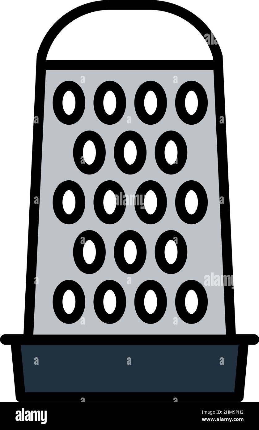 Kitchen Grater Icon. Editable Bold Outline With Color Fill Design ...