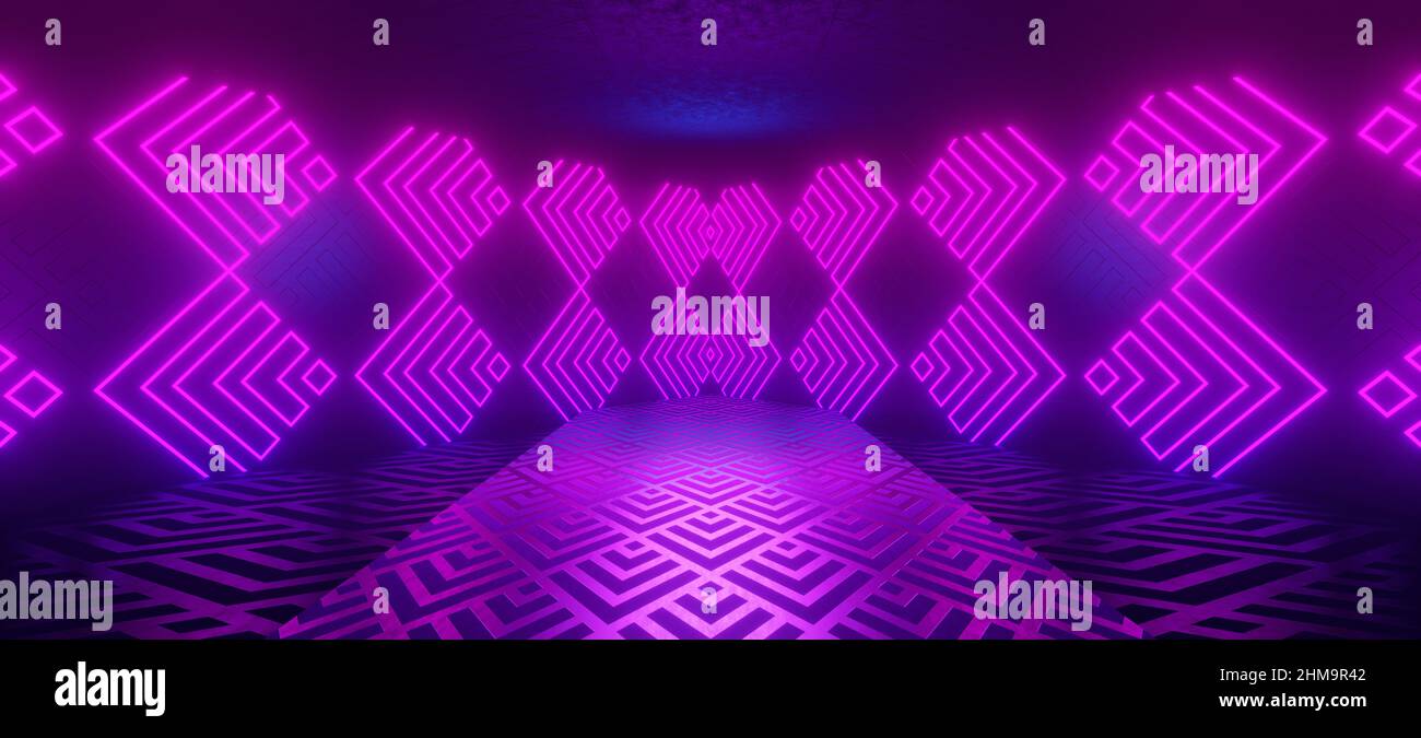 Galactic CryptoSpace Interior Crypto World Awesome Neon with Indigo ...