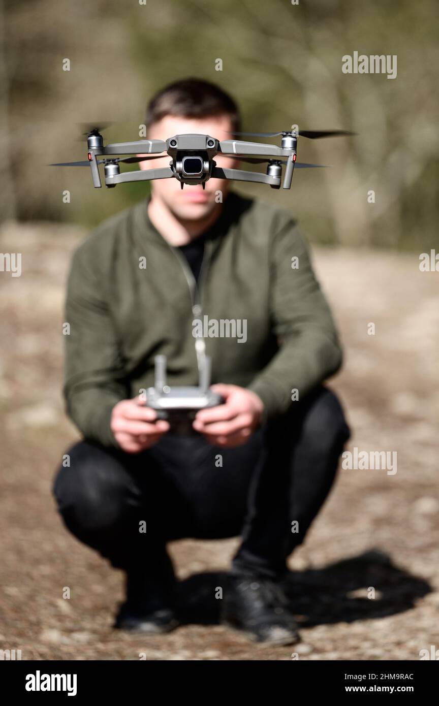 Drone pilot, quadcopter flight control with manual control panel, drone ...