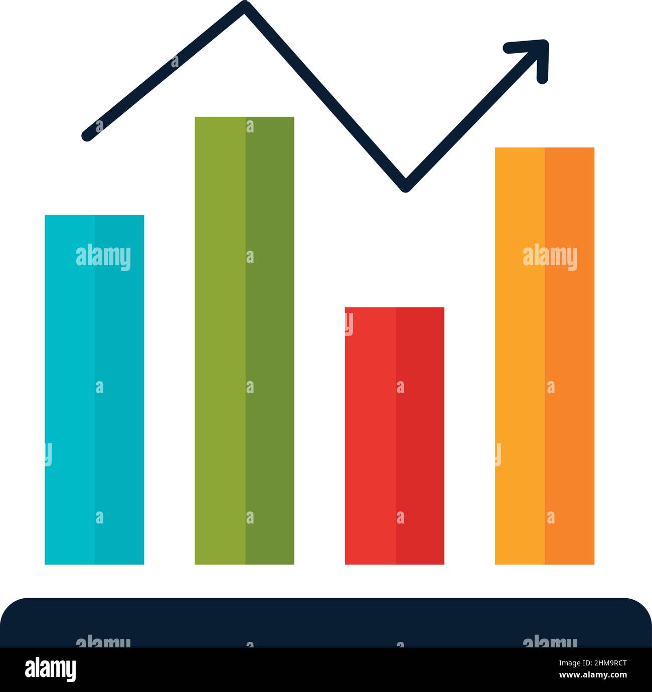 statistics bars with arrow up Stock Vector Image & Art - Alamy