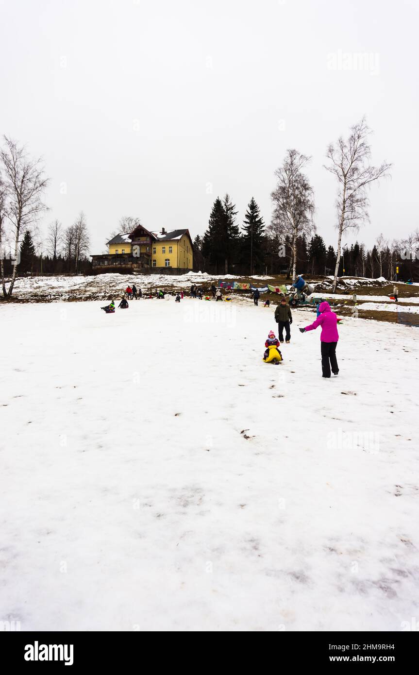 People and snow in the winter Stock Photo - Alamy