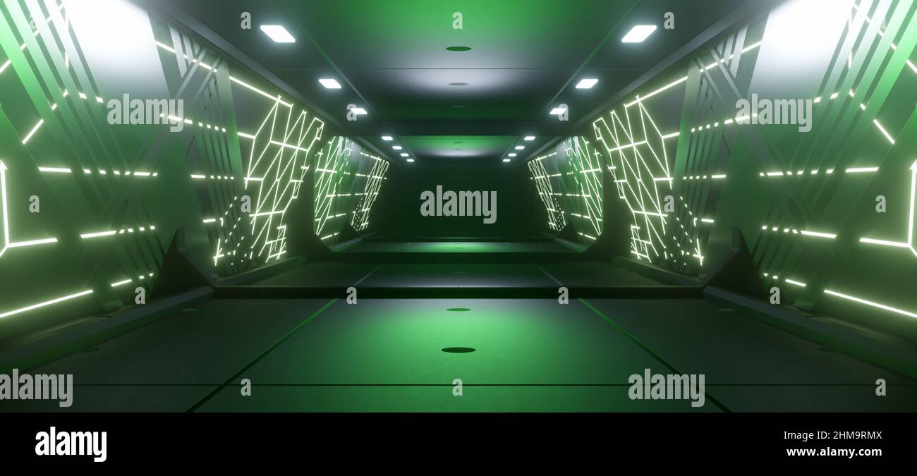 Artificial Intelligence Club Futuristic Hallway Spaceship Interior ...