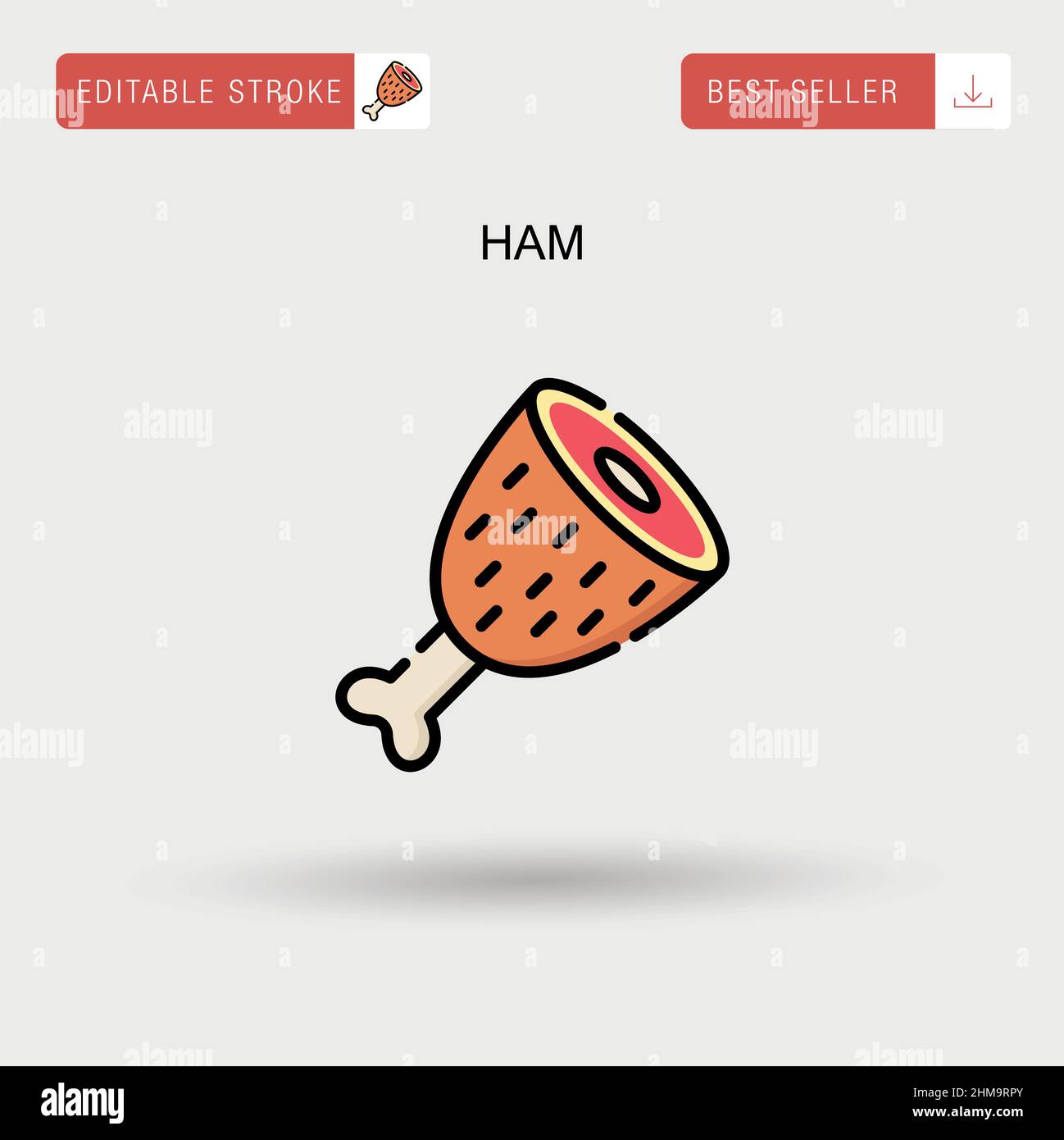 Ham Simple vector icon Stock Vector Image & Art - Alamy