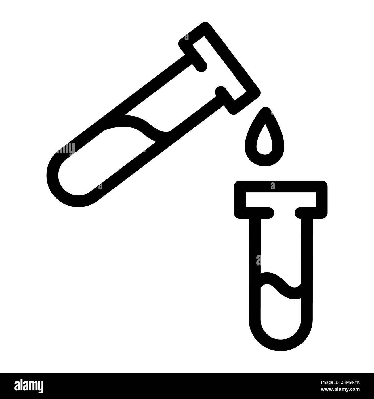 Test tube flat icon. Pictogram for web. Line stroke. Isolated on white ...